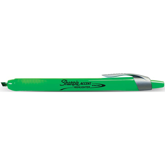 Sharpie Accent Retractable Highlighter Fluorescent Green Dozen