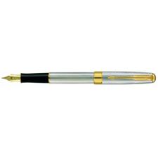 Parker Sonnet Cascade Silver Plated Fountain Pen 18K Solid Gold Fine Nib-Montgomery Pens ...